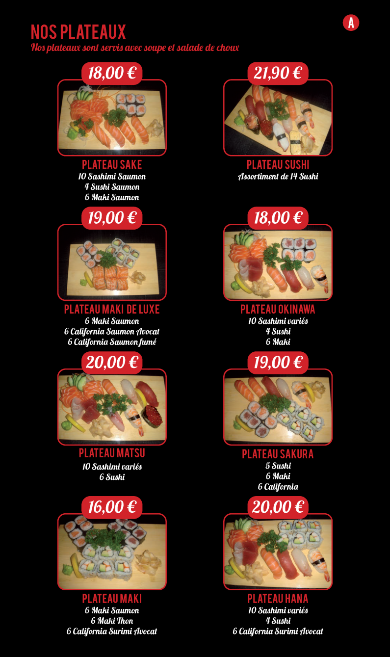 La carte – AKASAKA